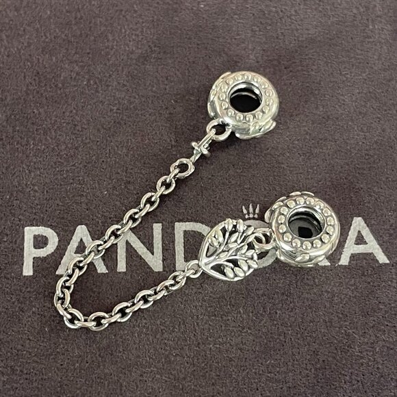 Pandora | Jewelry | Pandora Heart Family Tree Safety Chain Charm | Poshmark